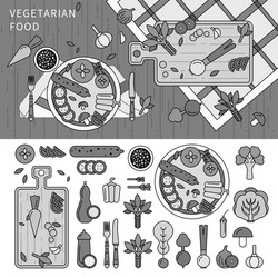 Food pyramid with five levels line monochrome Vector Image
