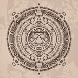 Circular pattern in the style of aztec Royalty Free Vector