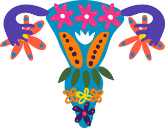 Healthy female reproductive system with bright Vector Image