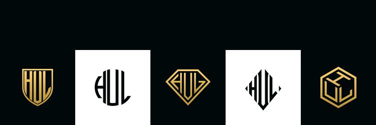 Initial letters hov logo designs bundle Royalty Free Vector