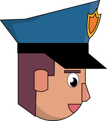 Police face cartoon Royalty Free Vector Image - VectorStock