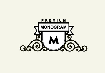 Premium monogram template for your emblems logos Vector Image