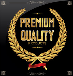 High quality golden laurel wreath label Royalty Free Vector