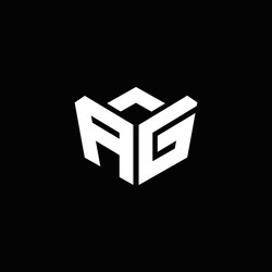 Ag logo monogram with emblem shape combination Vector Image