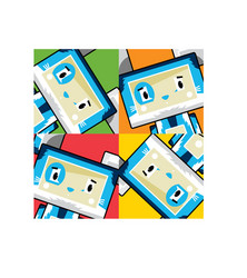 Cartoon block bunny rabbit Royalty Free Vector Image