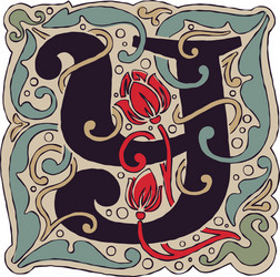 Elegant Gothic S Initial Royalty Free Vector Image