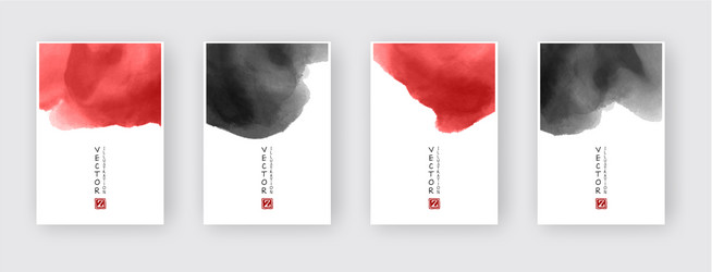 Minimal red and black covers design set Royalty Free Vector