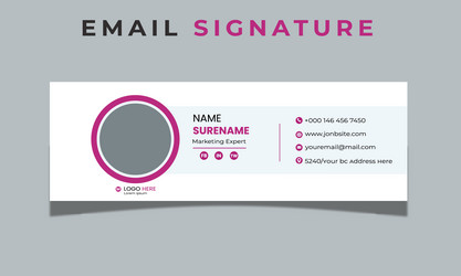 Modern creative business email signature Vector Image