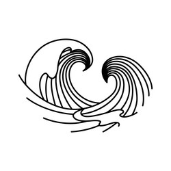 Oriental waves icon japan stylized ocean wave Vector Image