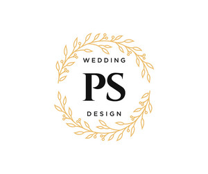 Ps initials letter wedding monogram logos Vector Image