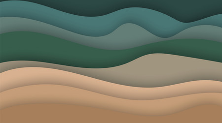 Wave texture papercut waves deep sea illust Vector Image