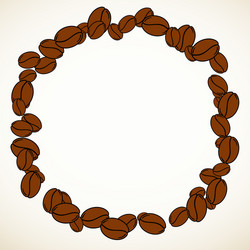 Blank coffee beans round frame Royalty Free Vector Image