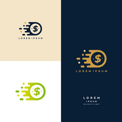 Gold coin logo designs concept money Royalty Free Vector