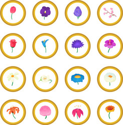 Flower icon set Royalty Free Vector Image - VectorStock
