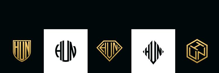 Initial letters hdp logo designs bundle Royalty Free Vector