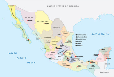North & Central America Map Royalty Free Vector Image