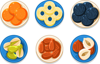 Nut icon set Royalty Free Vector Image - VectorStock