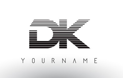 Creative black letters dk d k logo with leading Vector Image