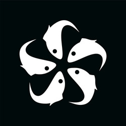 Flying stork logo template with sail boat icon Vector Image