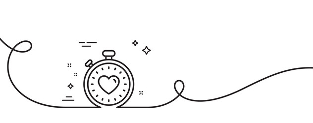 Heart in timer line icon love symbol specialist Vector Image