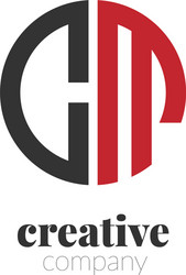 Initial letter cm creative circle logo design Vector Image