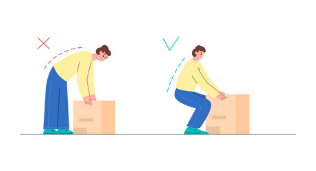 Heavy Box Lifting Cartoon Vector Images (over 500)