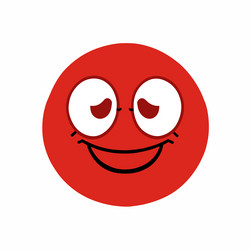 Red emoji face icon on white background Royalty Free Vector