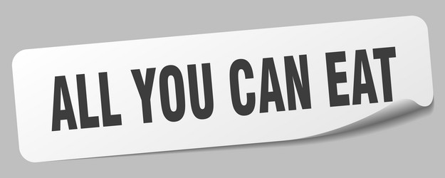 All you can eat sticker label Royalty Free Vector Image