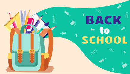 Back to school poster with backpack Royalty Free Vector
