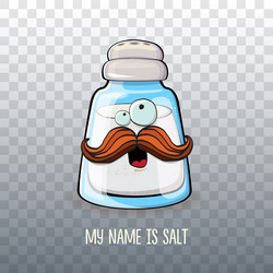 Cute cartoon salt shaker with smiling faces Vector Image