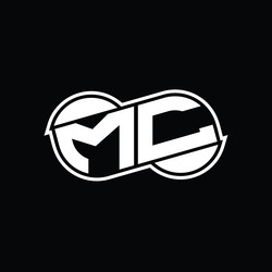 Mc logo monogram big alphabet design template Vector Image