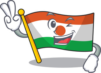 Funny geek gamer flag niger scroll cartoon Vector Image