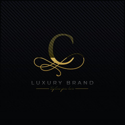 R luxury letter logo design Royalty Free Vector Image