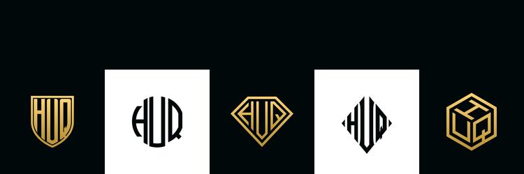 Initial letters gmn logo designs bundle Royalty Free Vector