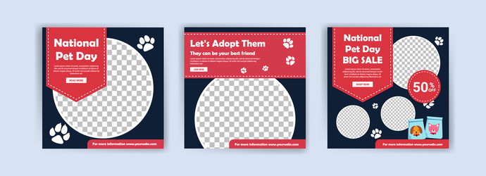 National pet day pet shop banner template Vector Image