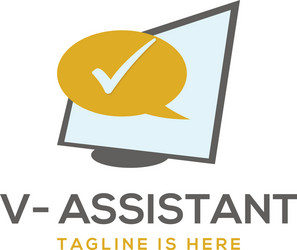 Support virtual assistant logo Royalty Free Vector Image