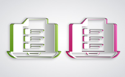 Paper cut online quiz test survey or checklist Vector Image