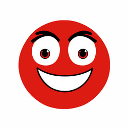 Red emoji face icon on white background Royalty Free Vector
