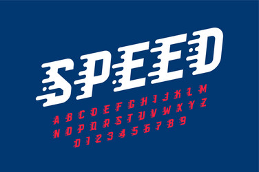 Speed style font Royalty Free Vector Image - VectorStock