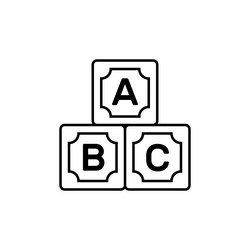 Abc alphabet blocks icon children and education Vector Image