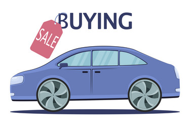 Car side view coins purchase Royalty Free Vector Image