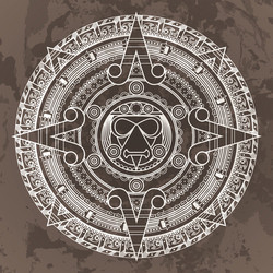 Circular pattern in the style of aztec Royalty Free Vector