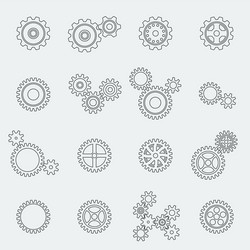 Connected cogs gears Royalty Free Vector Image