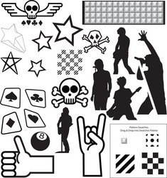 Rock n roll punk music seamless pattern Royalty Free Vector