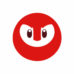 Red emoji face icon on white background Royalty Free Vector