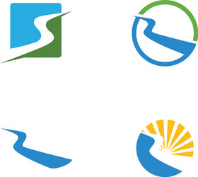 Sun river logo Royalty Free Vector Image - VectorStock