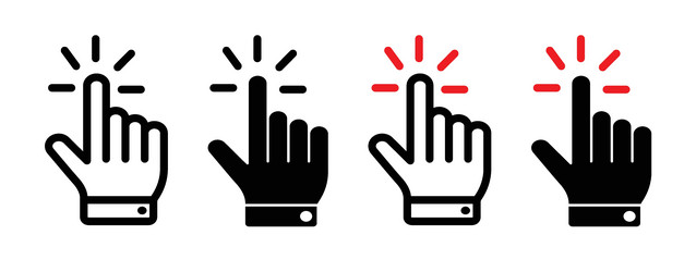 Interaction icon set touch screen digital click Vector Image