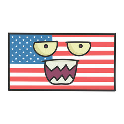 Mad american flag cartoon Royalty Free Vector Image