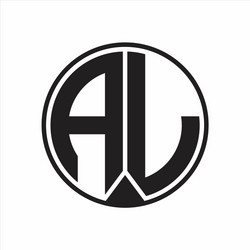 Al logo monogram with piece circle ribbon style Vector Image