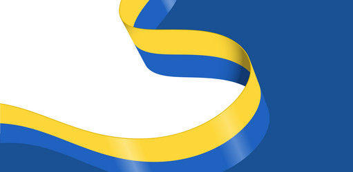 Banner abstract blue and yellow ribbon flag Vector Image